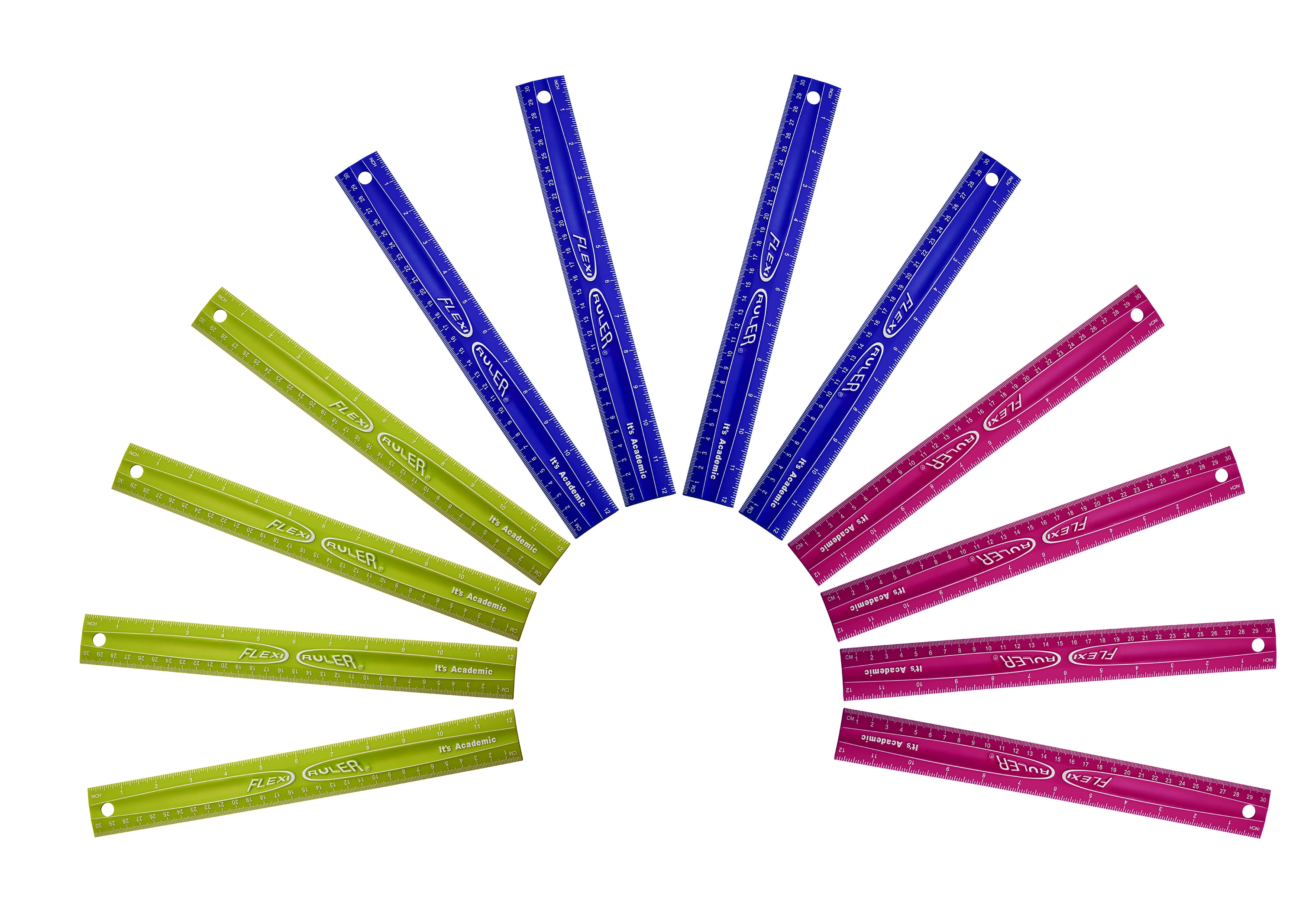 Lockermate Flexi Rulers, 12 Inches and 30 Cms, Flexible Plastic in 4 ...