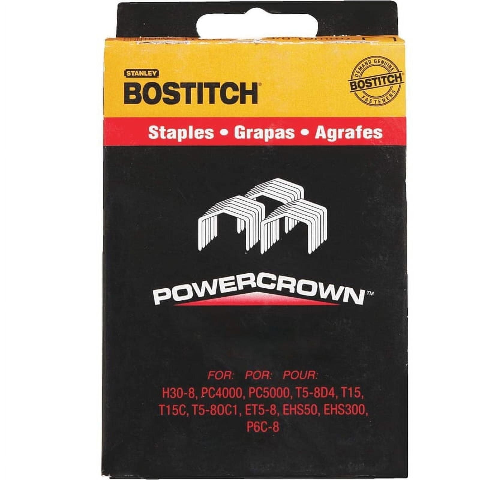 Bostitch PowerCrown 7/16" W x 3/8" L Wide Crown Staples 5000 pk ...