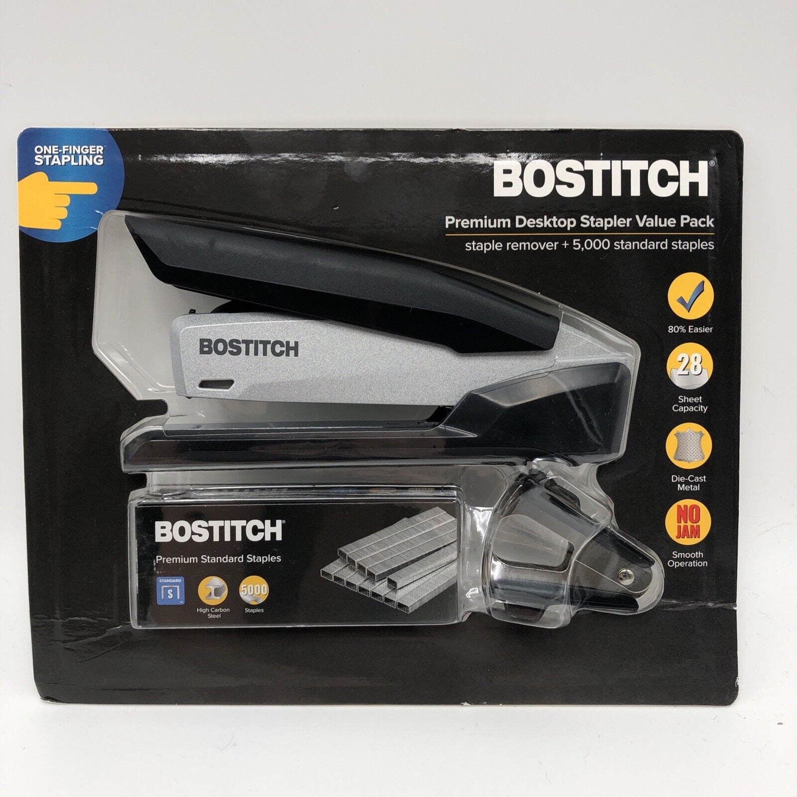 Bostitch Premium Desktop Stapler 28-Sheet Capacity 5000 Staples Black ...