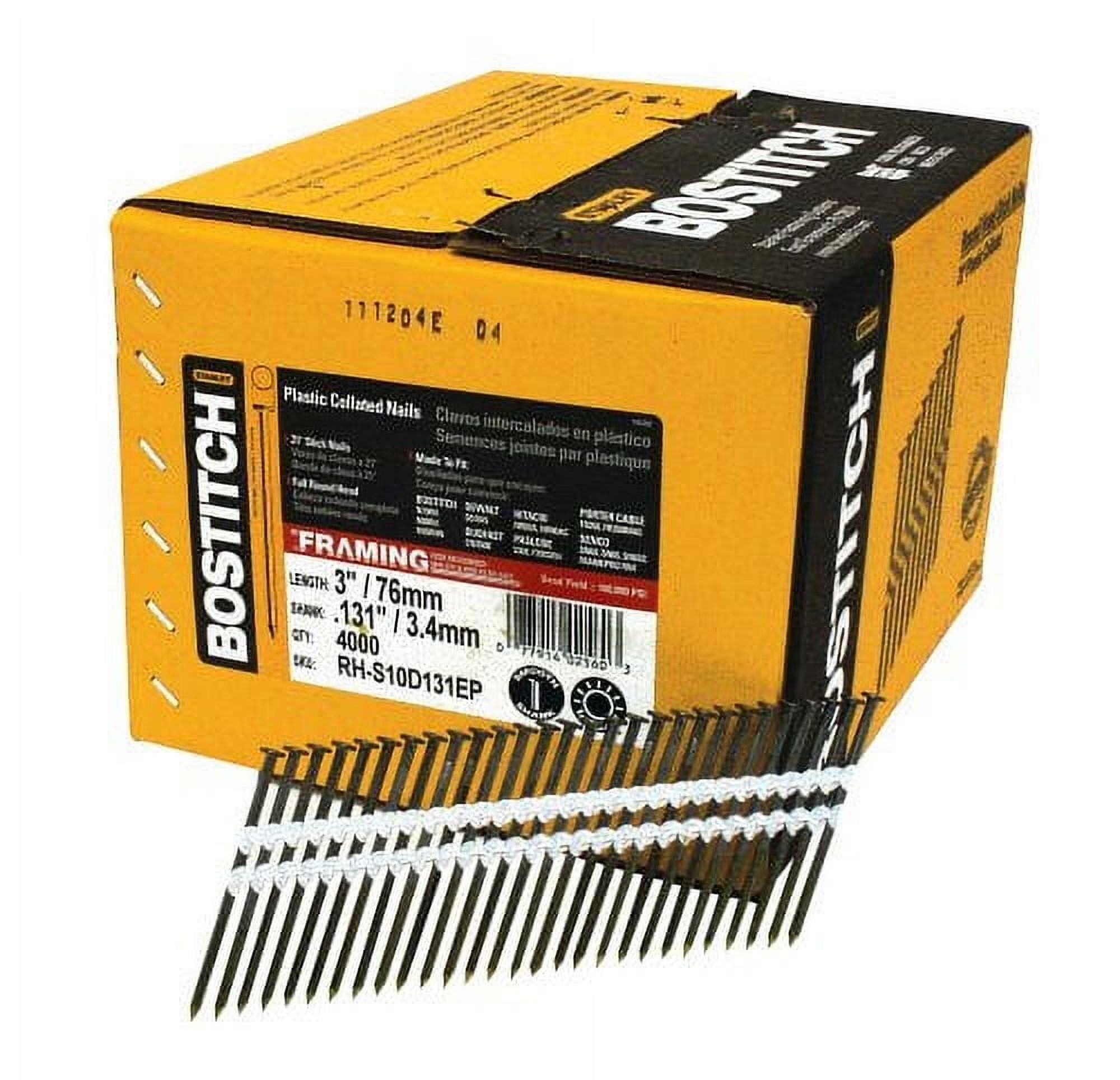 Bostitch RH-S10D131EP Framing Nail, 3 in L, 11 Gauge, Steel, Full Round ...