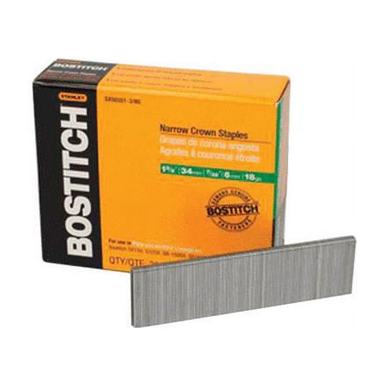 Bostitch SX503513/8SS1M Stainless Steel Narrow Crown Staples, 18 Gauge ...