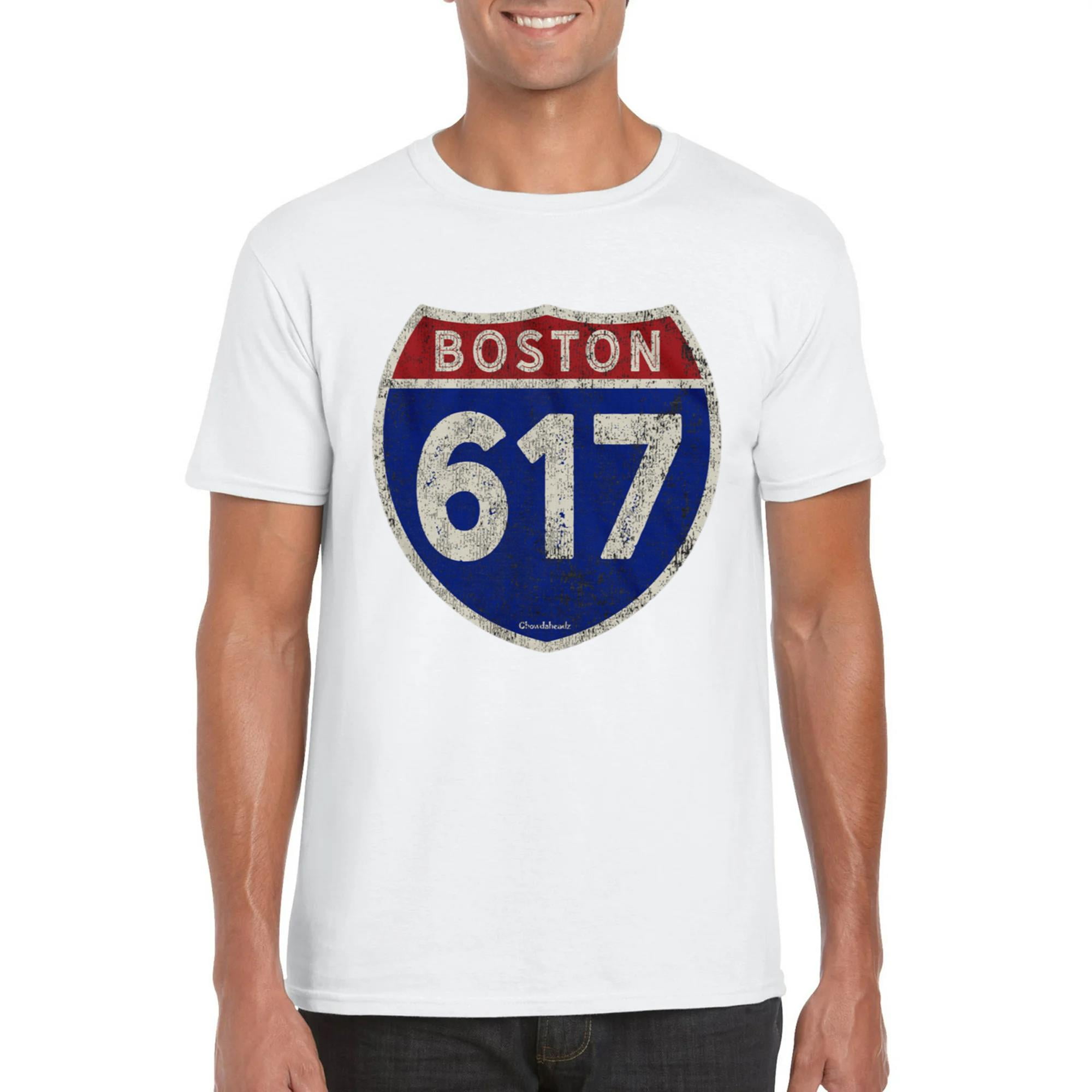 Boston 617 Highway Sign Road Route Local Pride Driving Graphic T-Shirt ...