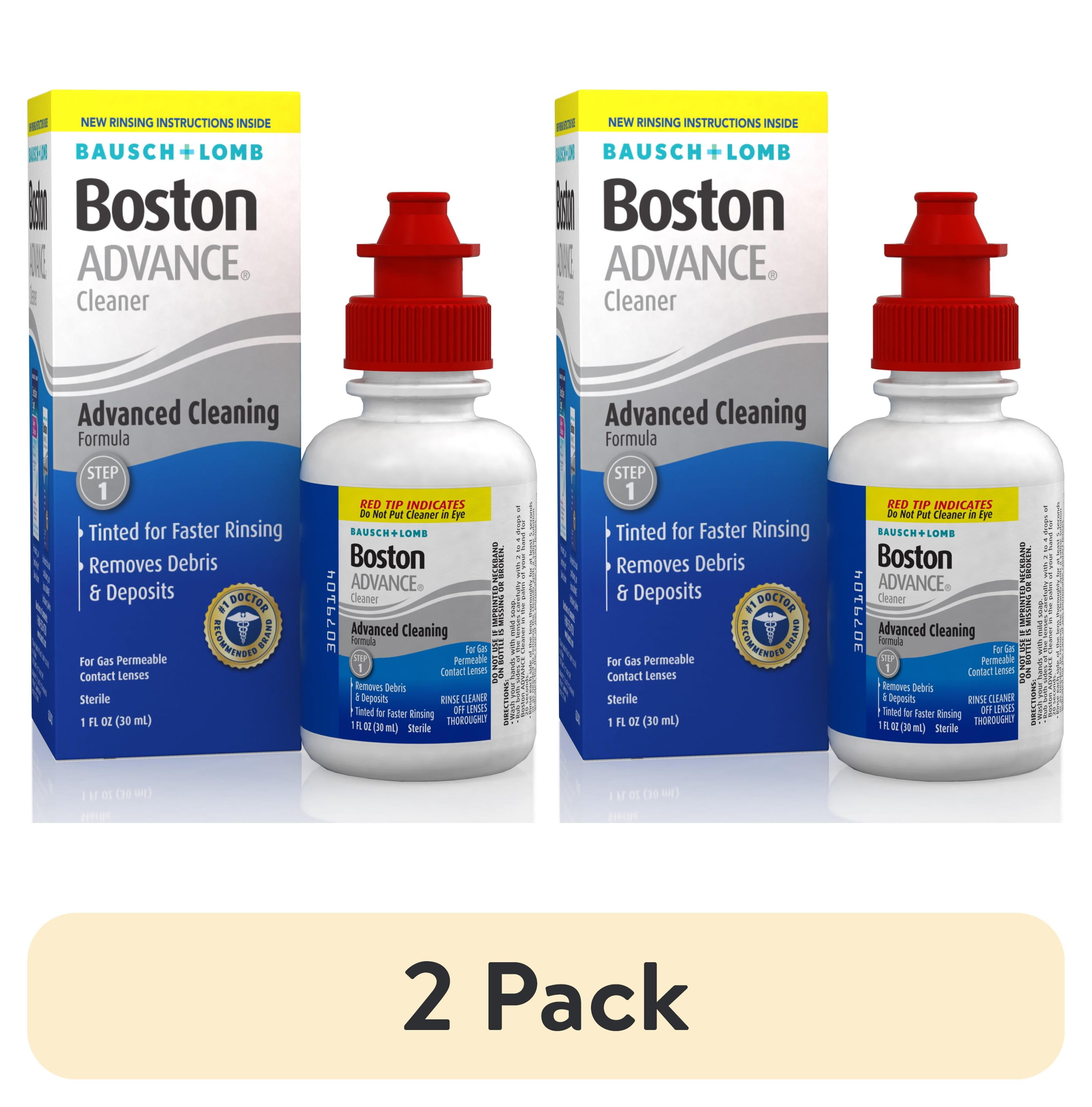 (2 pack) Boston ADVANCE Cleaner Contact Lens Solution for Rigid Gas Permeable Lenses – 1 fl. oz ...