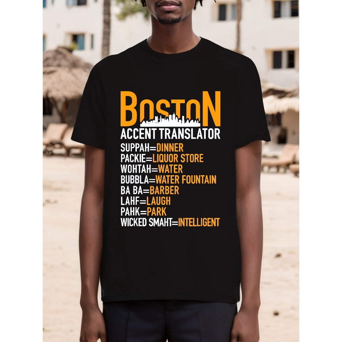 Boston Accent Fun Translation & City Skyline Print - Unique Cultural ...
