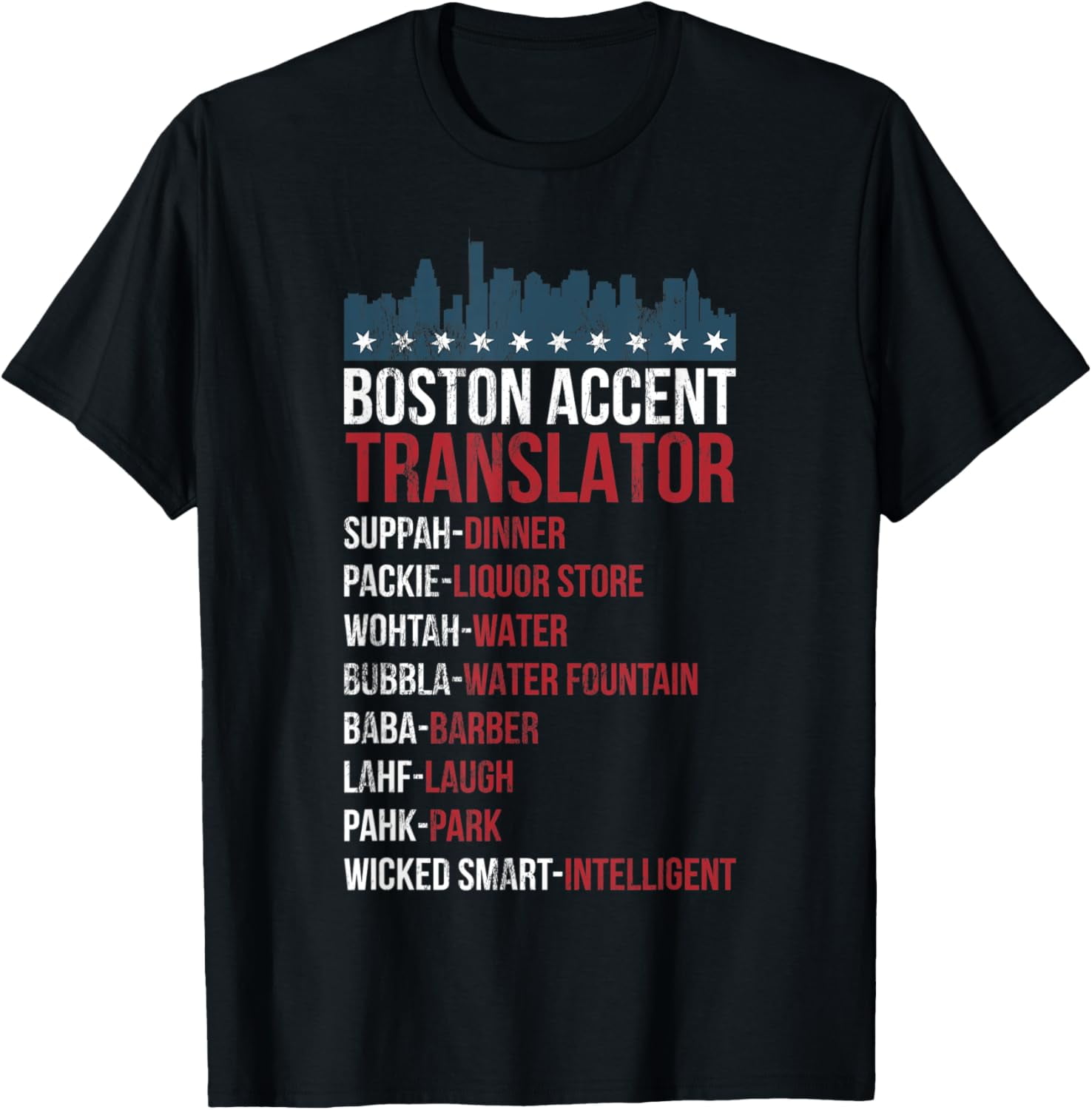 Boston Accent Translator For Wicked Smaht Bostonians T-Shirt - Walmart.com