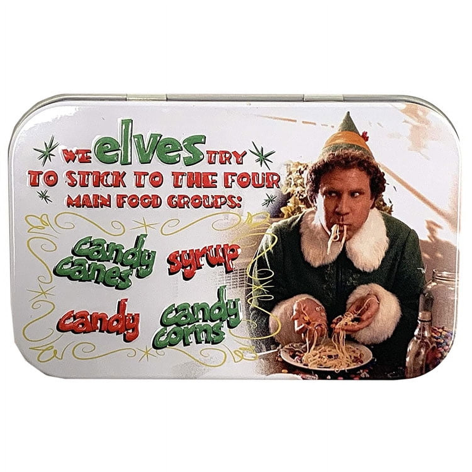 Boston America Buddy The Elf Candy Tin Four Main Food Groups Pass The Syrup Maple Candy