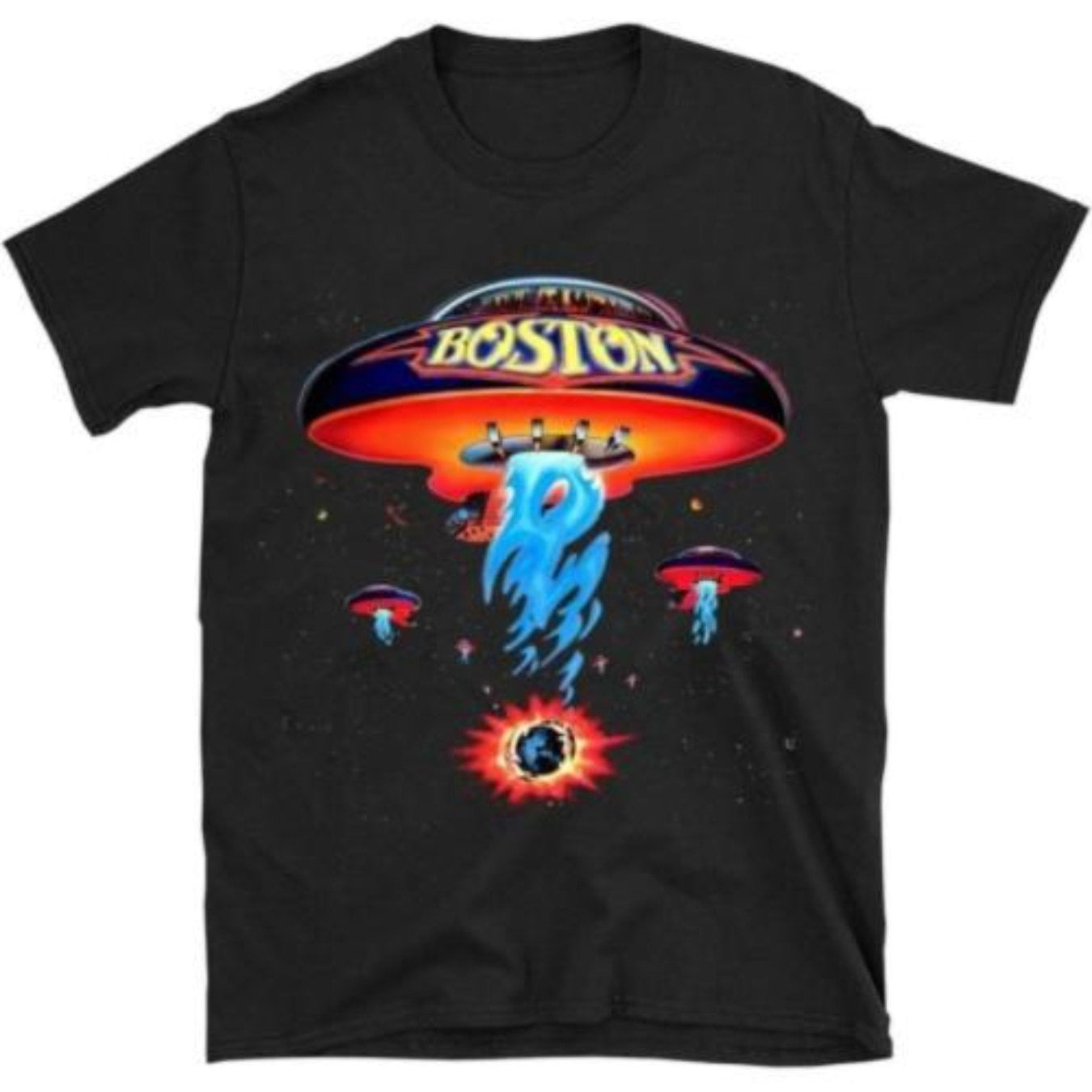 Boston Band Tshirt Poster Shirt Spaceship Rock Band T Shirts for Men ...
