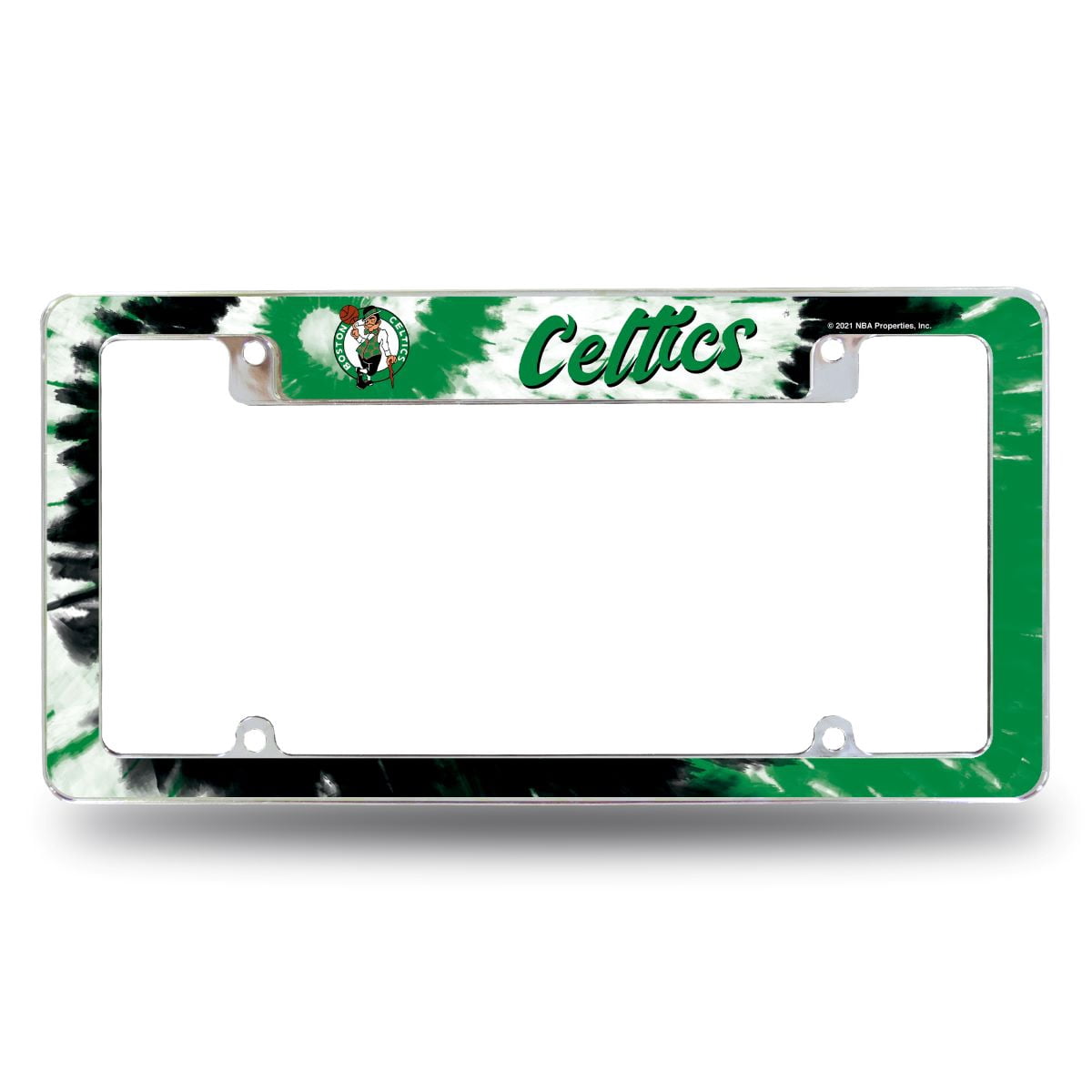 Boston Basketball Celtics Chrome Metal License Plate Frame - Tie Dye ...