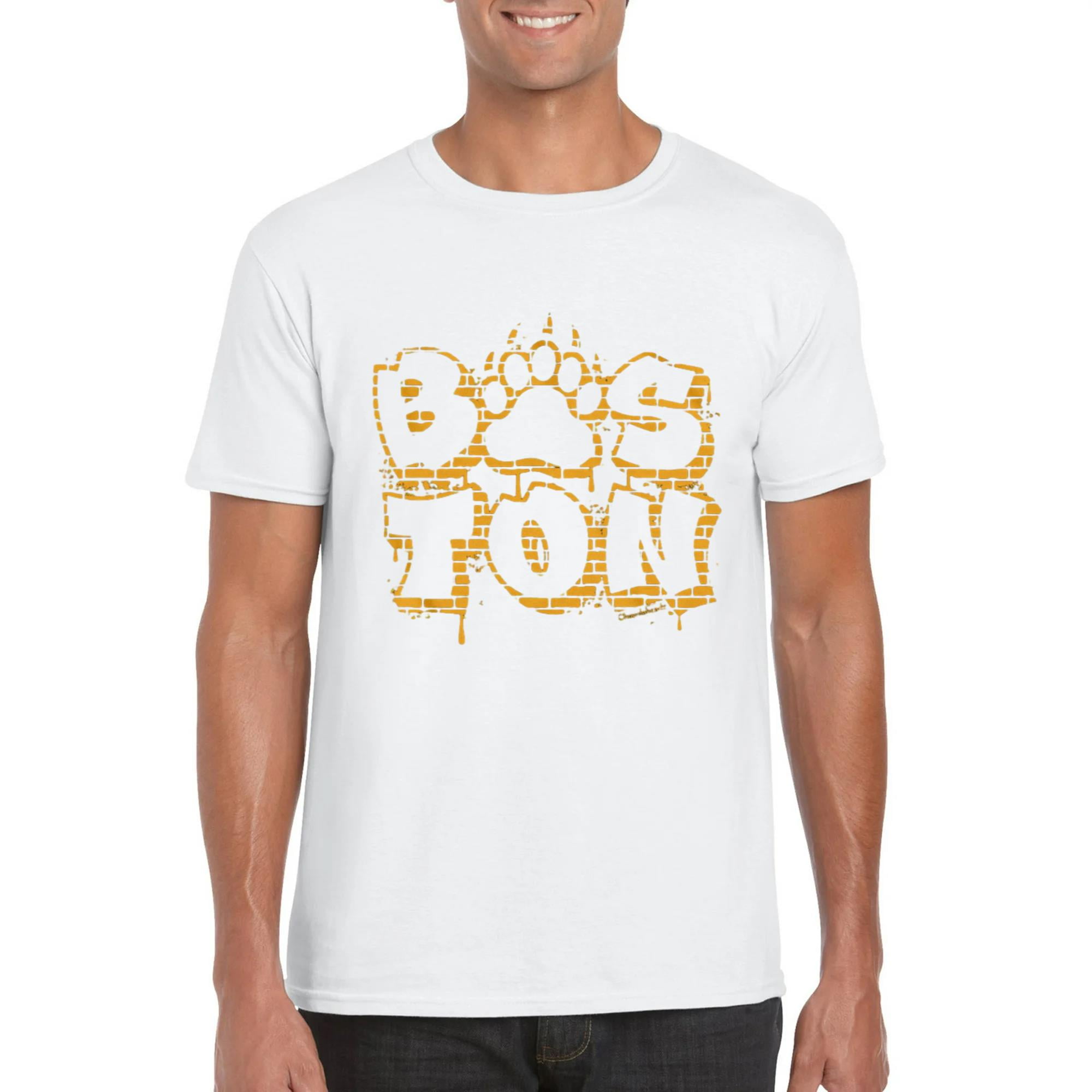 Boston Bear Paw Stacked Graffiti Sports Mascot Art Graphic T-Shirt ...