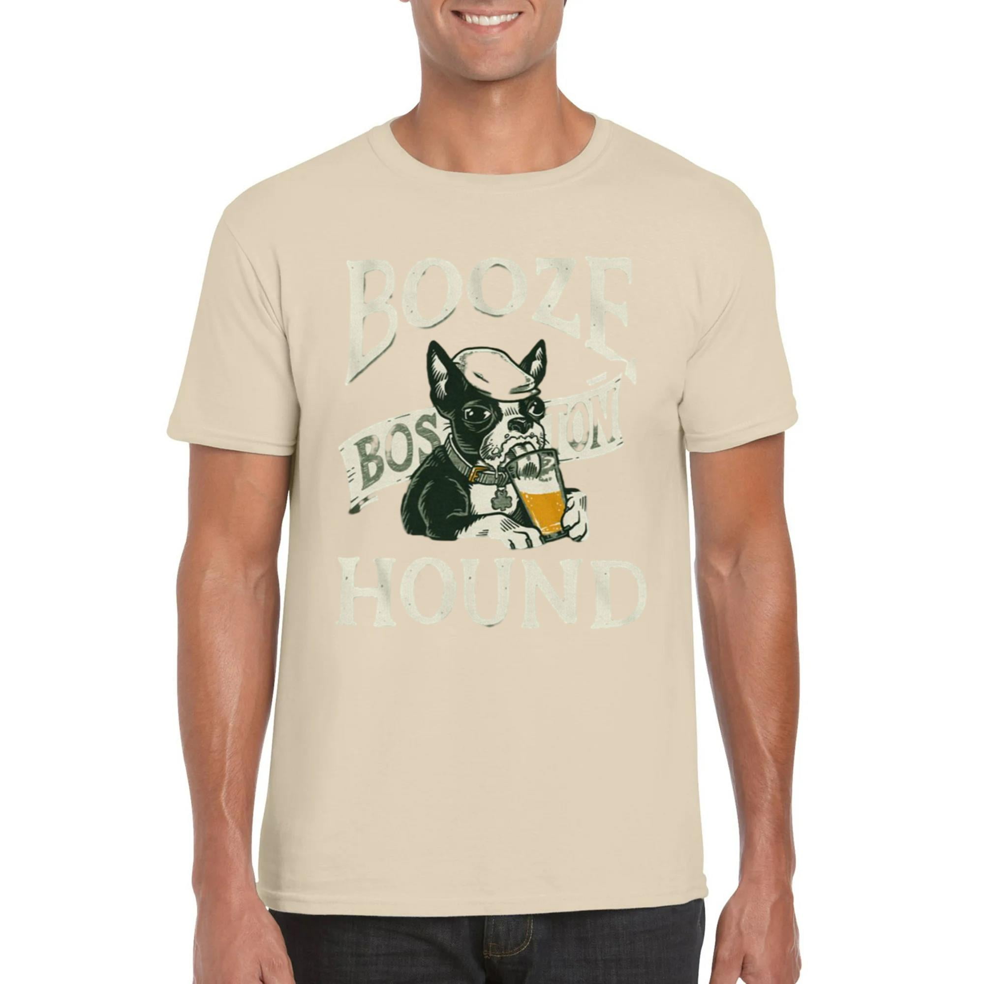 Boston Booze Hound Funny Drinking Dog Lover City Life Graphic T-Shirt Design, for men & women ...