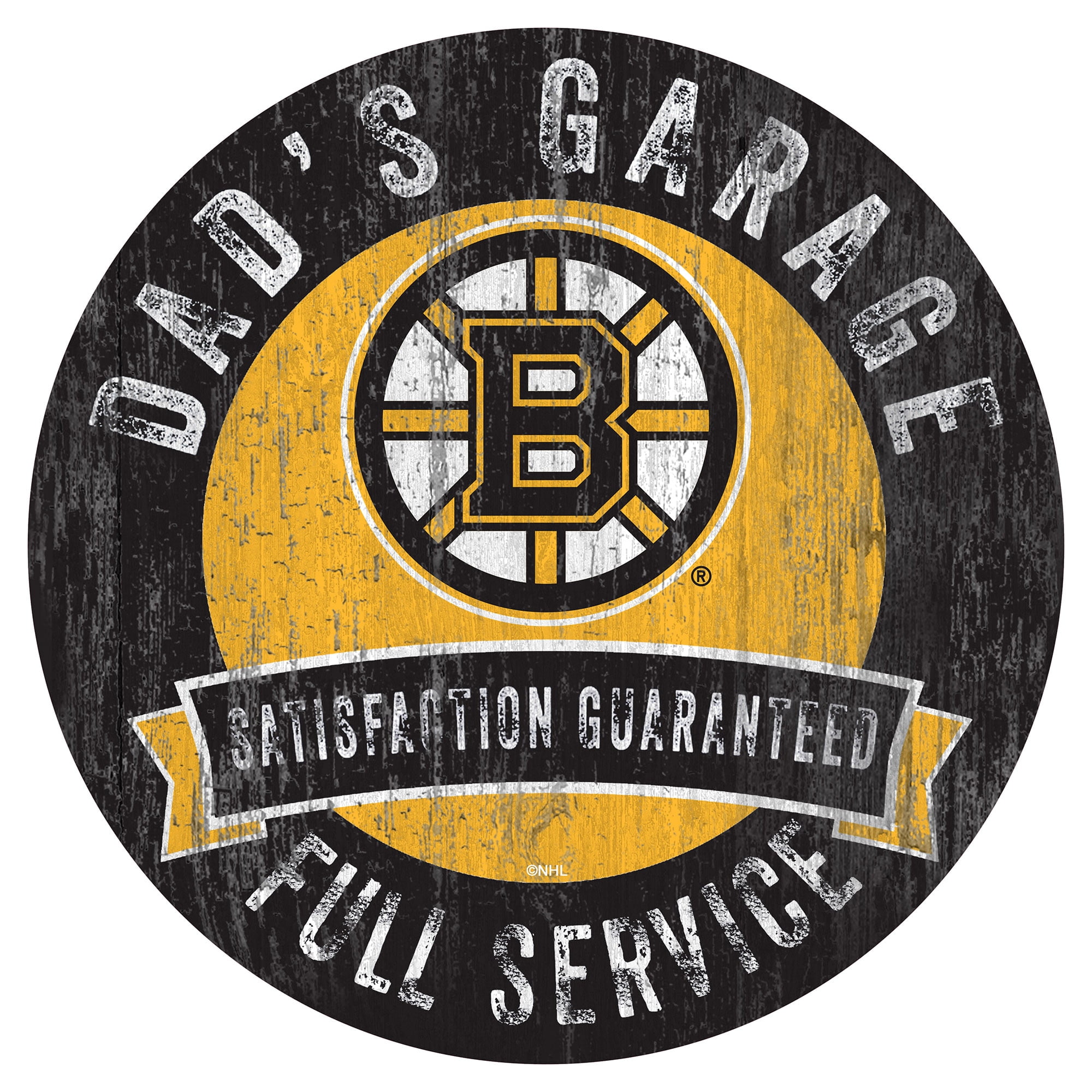 Boston Bruins 12" Dad's Garage Wood Sign - Walmart.com