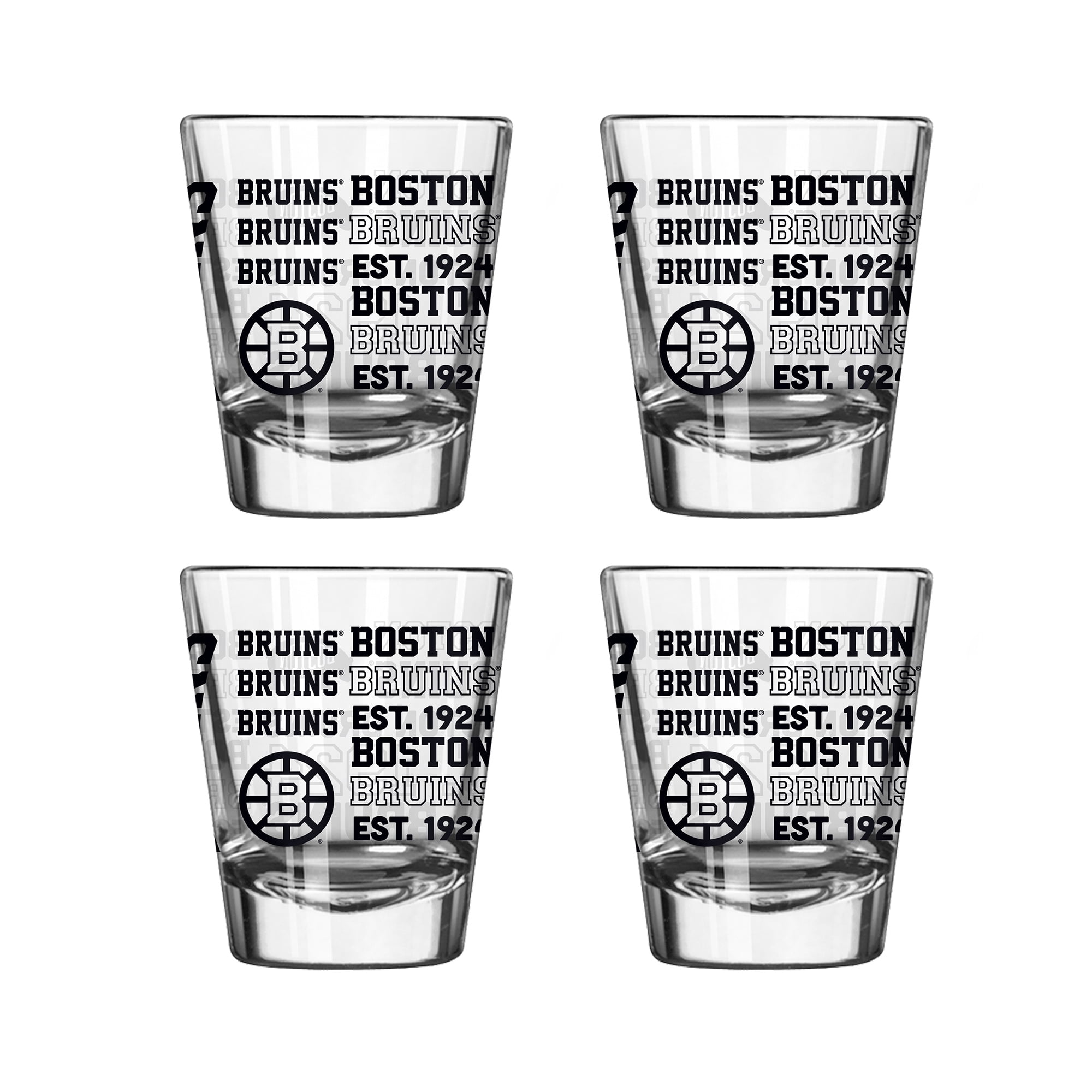 Logo Brands Boston Bruins 4-Pack 2oz. Shot Glass Set - Walmart.com