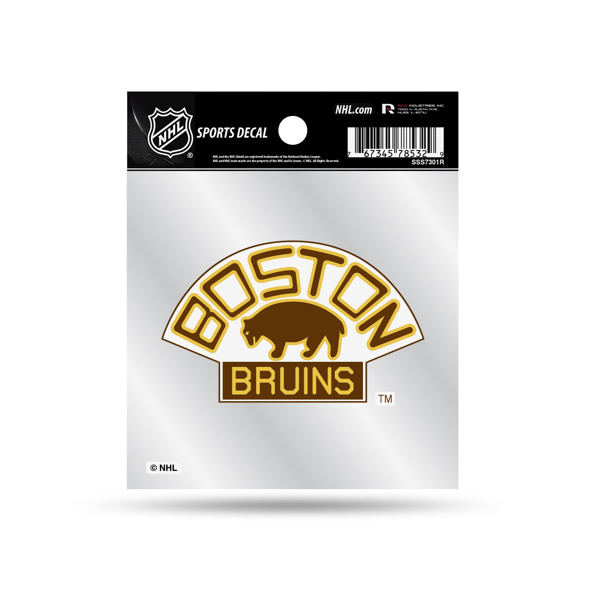 Bruins Clear Backer Decal W/ Retro Logo (4"X4") - Walmart.com