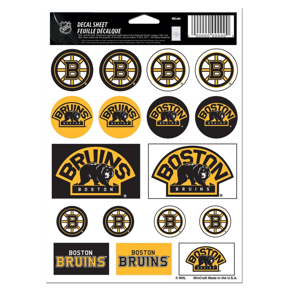 Boston Bruins Official NHL 5 inch x 7 inch Sticker Sheet by WinCraft ...