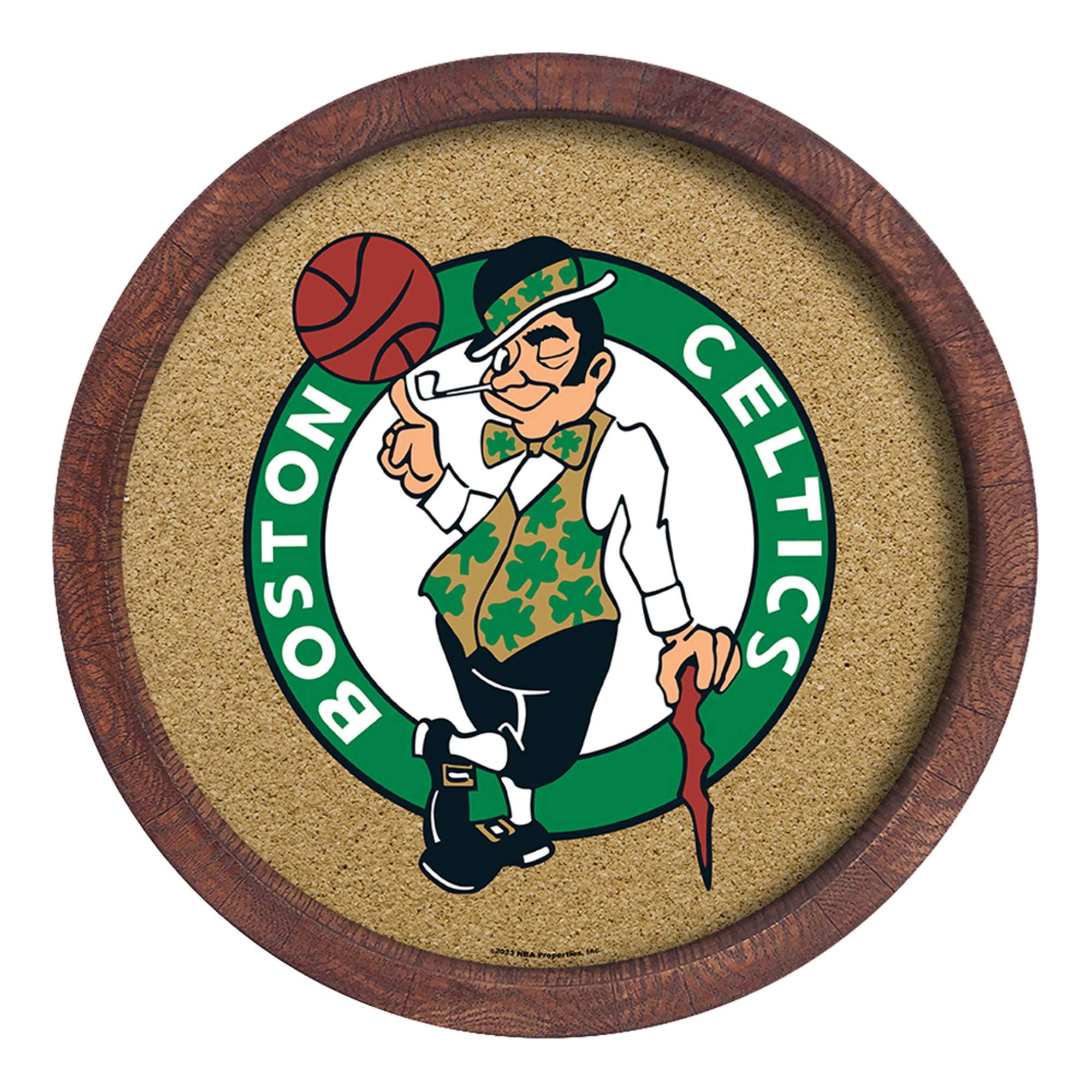 Boston Celtics 20.25'' Round Faux Barrel Framed Cork Board - Walmart.com