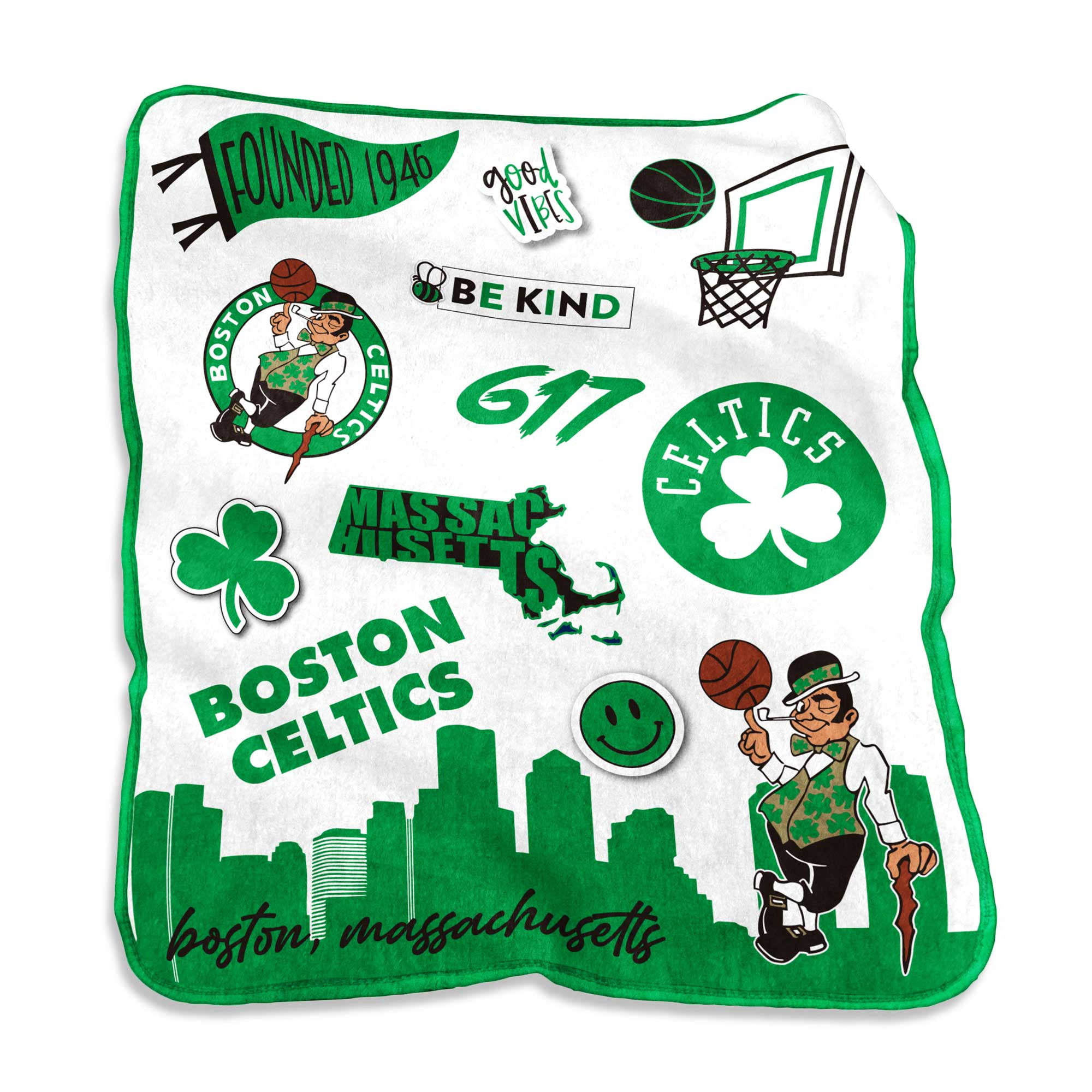 Boston Celtics 50'' x 60'' Native Raschel Plush Throw Blanket - Walmart.com