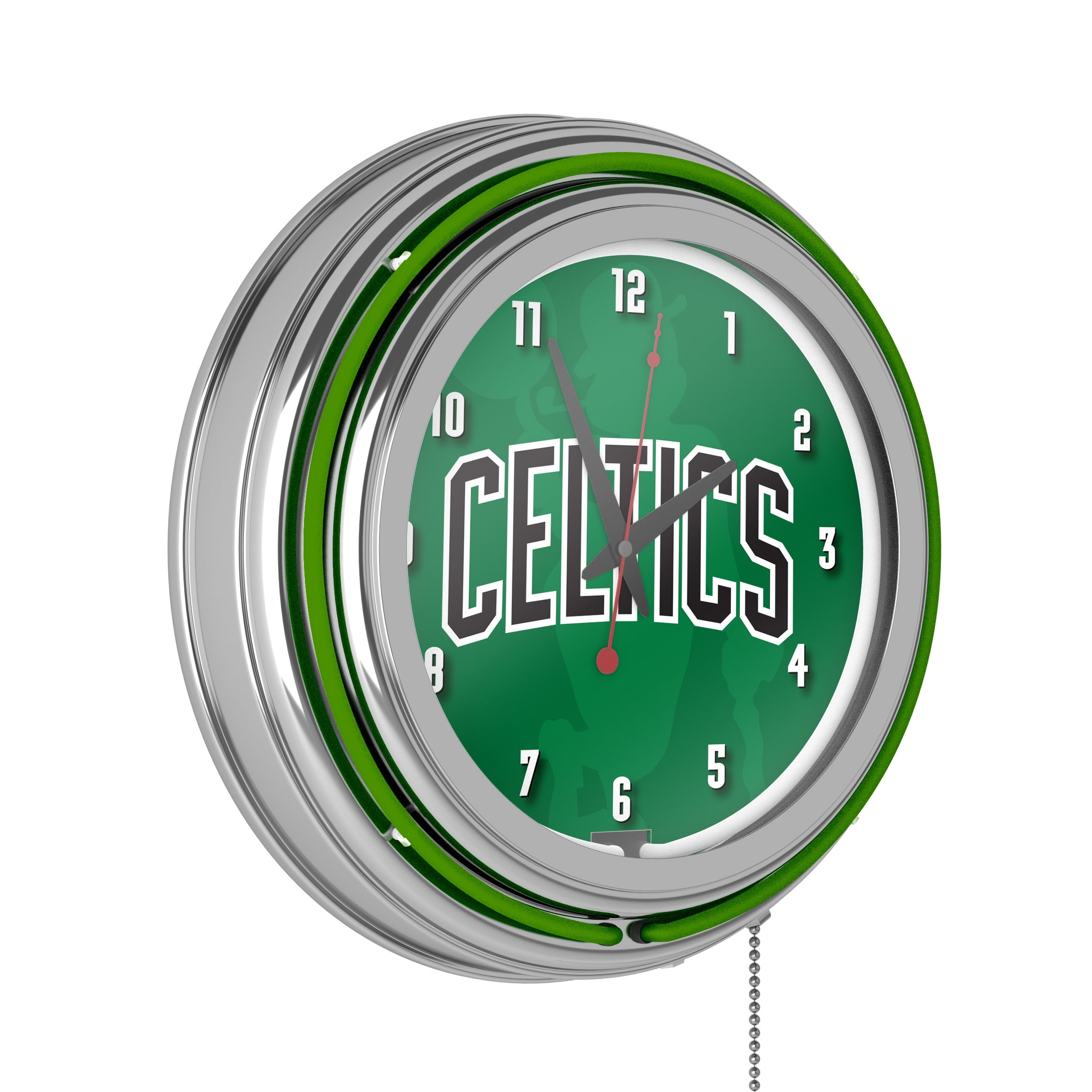 Boston Celtics Fade Retro Neon Analog Wall Clock with Pull Chain ...