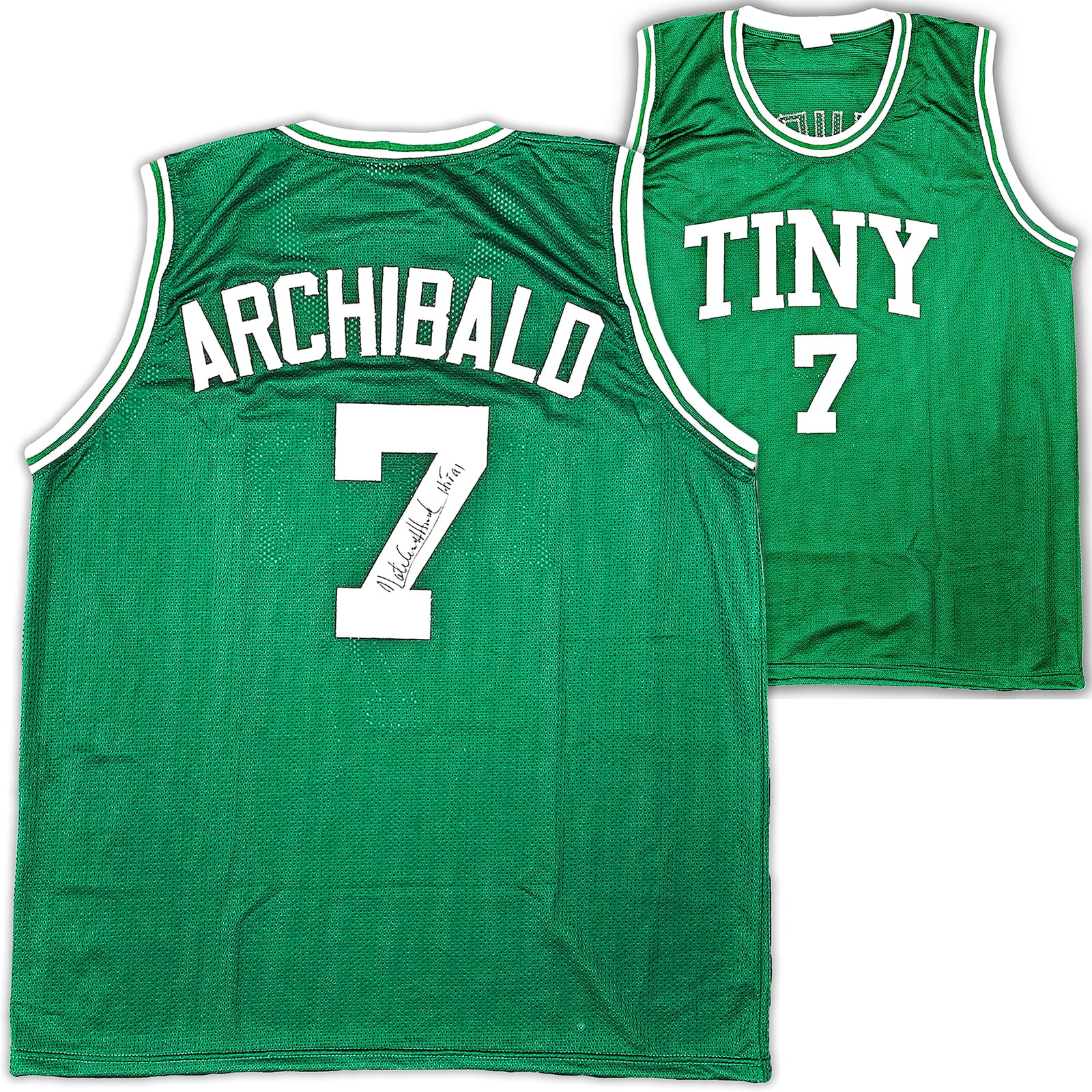 Boston Celtics Nate "Tiny" Archibald Autographed Green Jersey "HOF 91 ...