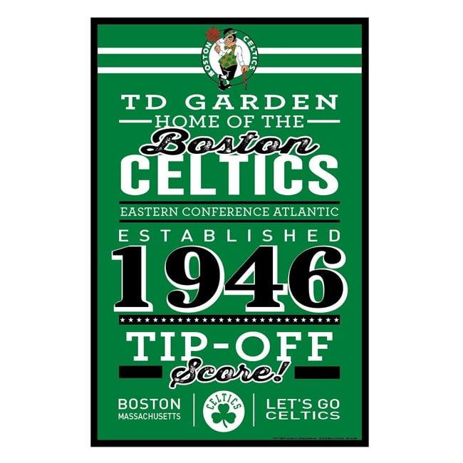 Boston Celtics Sign 11x17 Wood Wordage Design - Walmart.com