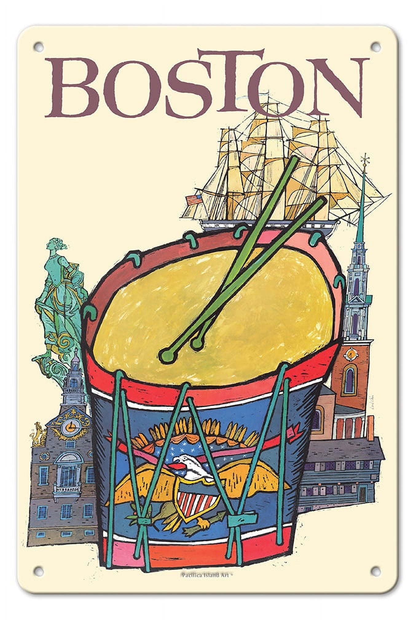 Boston Colonial Massachusetts - Vintage Travel Poster by David Klein c ...