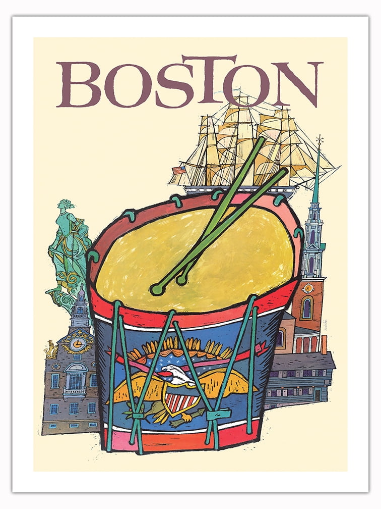 Boston Colonial Massachusetts - Vintage Travel Poster by David Klein c ...