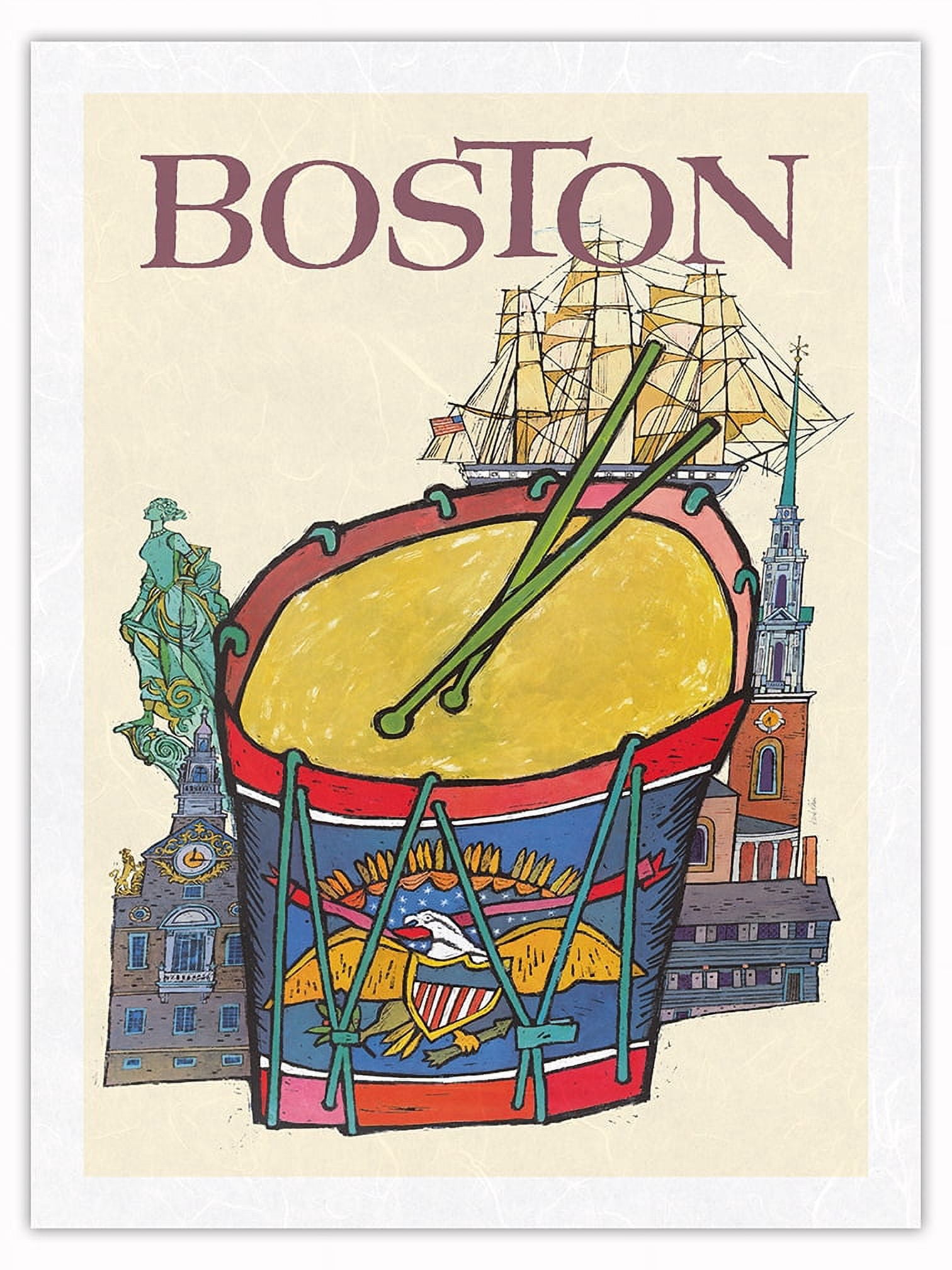 Boston Colonial Massachusetts - Vintage Travel Poster by David Klein c ...