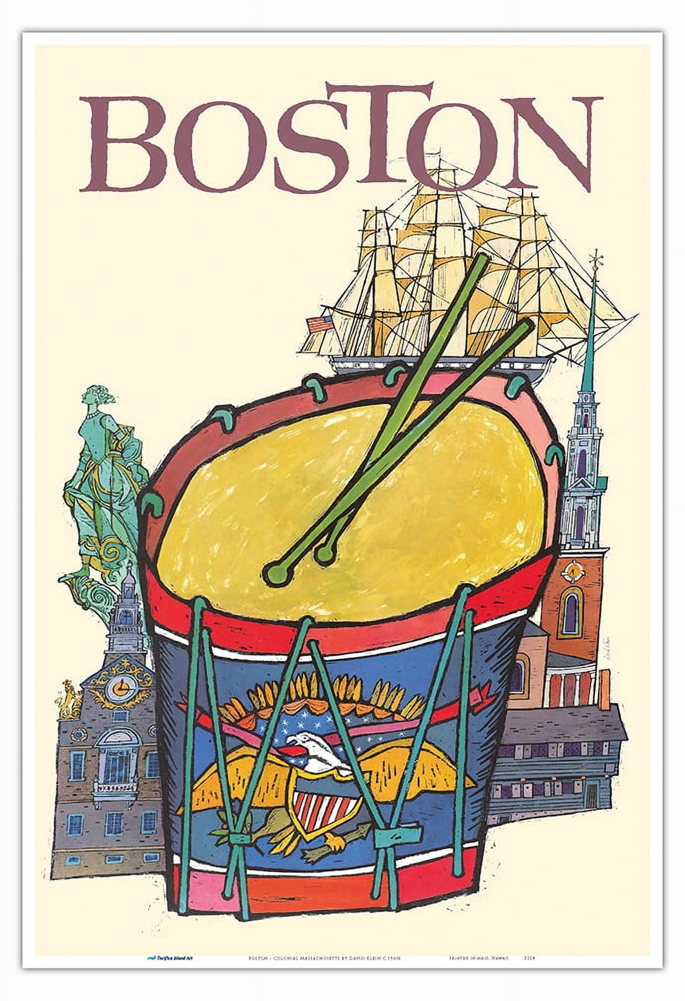 Boston Colonial Massachusetts - Vintage Travel Poster by David Klein c ...