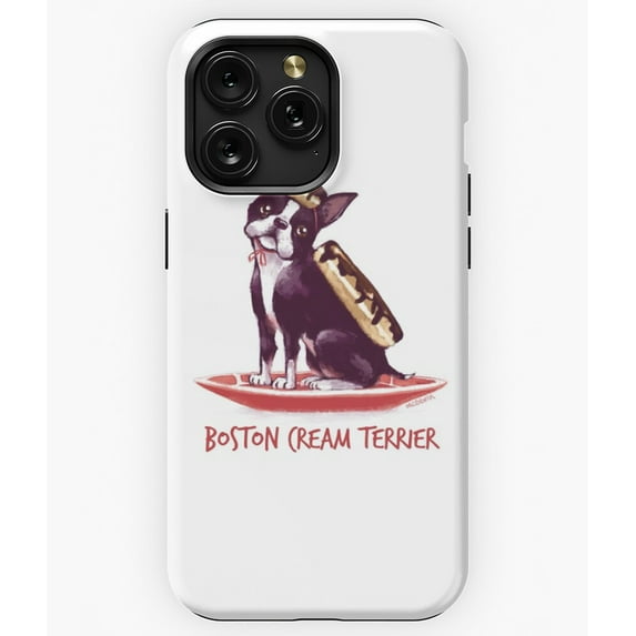 Boston Cream Terrier Funny Dog Pun G4935 Phone Case for iPhone17 16 15 ...