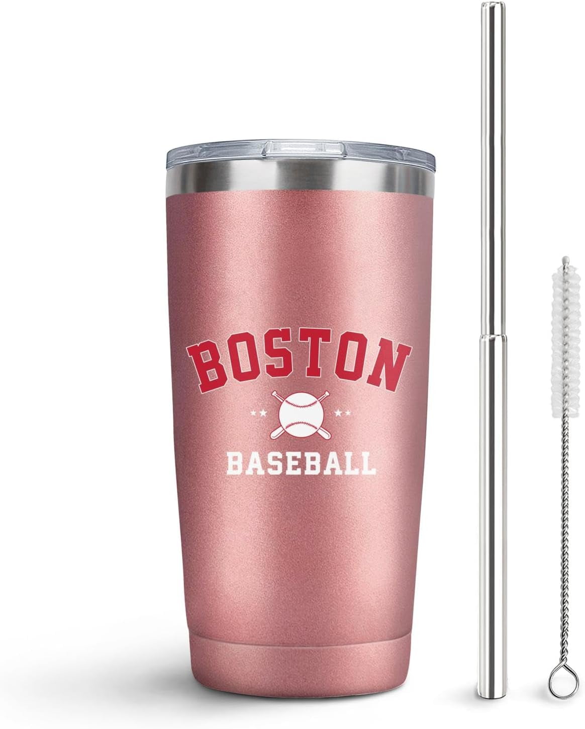 Boston Cup with Lids and Straws Insulated Stainless Steel Tumbler ...