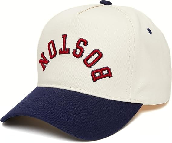 Boston Embroidered Hat, Classic Adjustable Baseball Cap with Retro ...