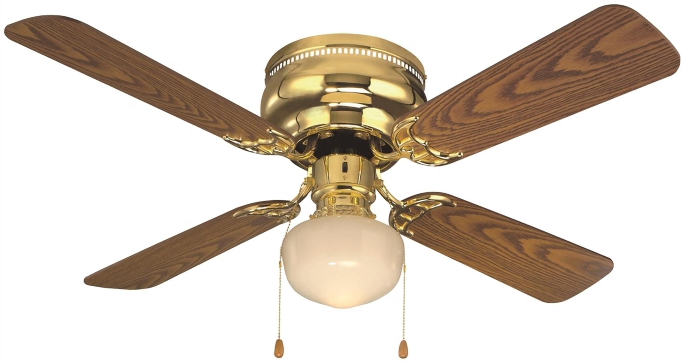 Boston Harbor Hugger Low Profile Ceiling Fan, 4 Blade, Polished Brass ...