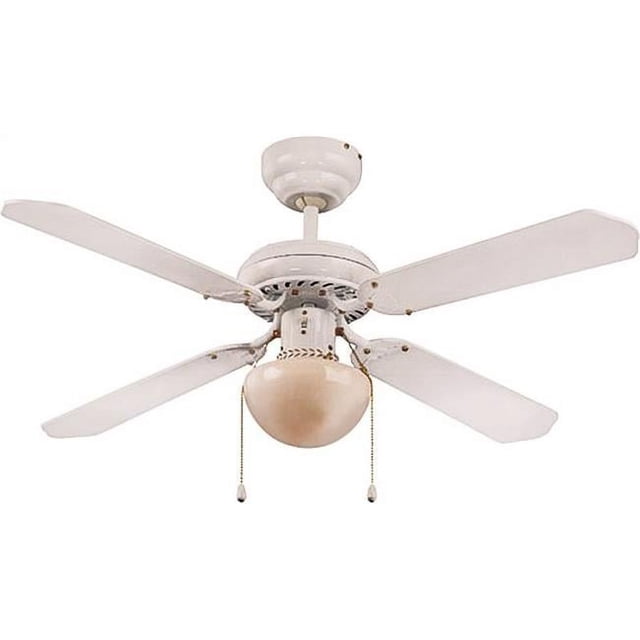 Boston Harbor CF-78133 Ceiling Fan, 4-Blade, White Housing, 42 in Sweep ...