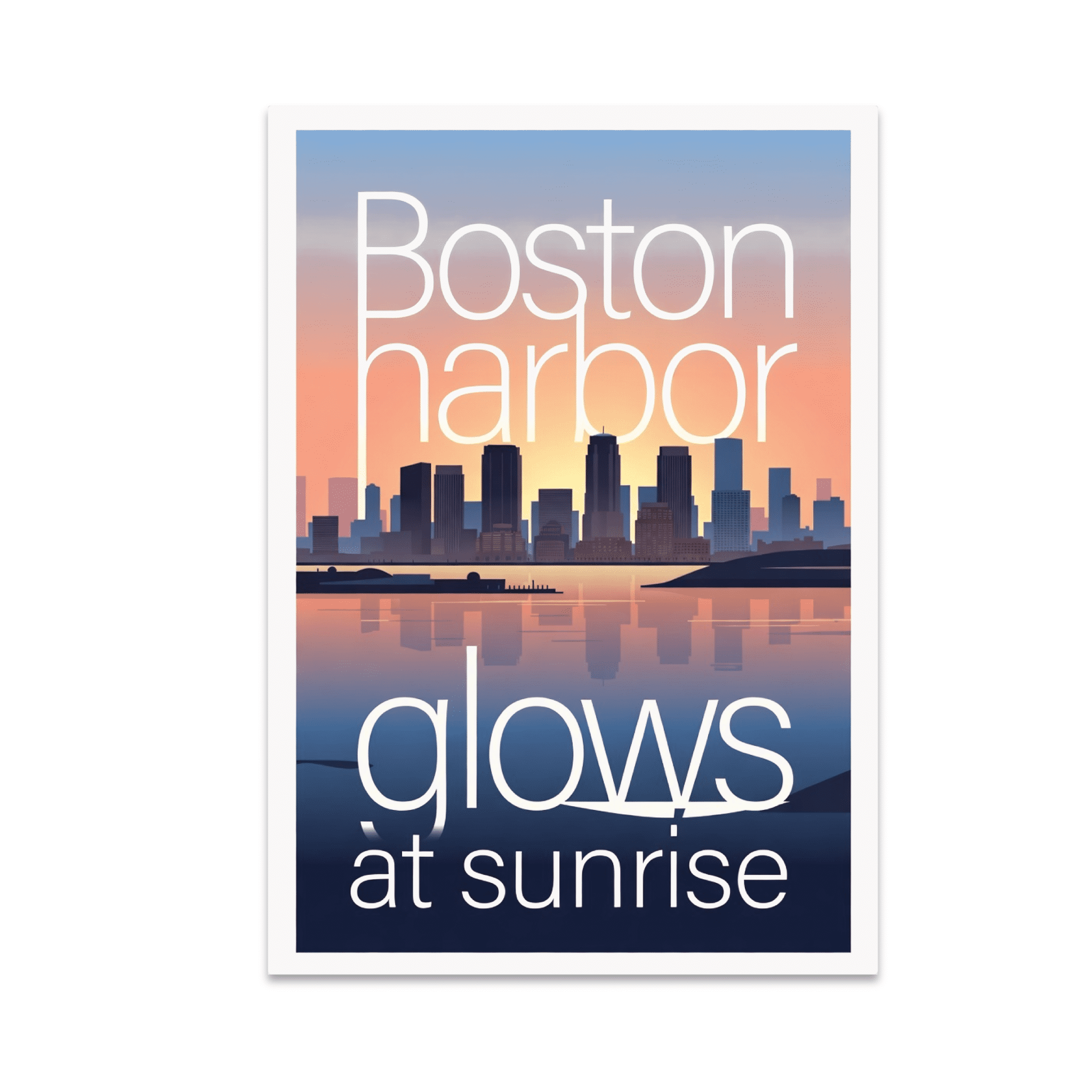 Boston Harbor Glows at Sunrise - City Lover - 13x19 Poster Print ...