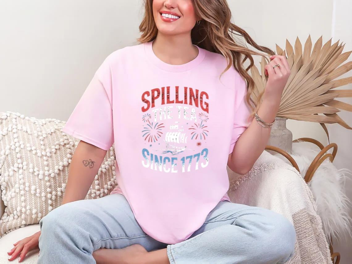 Boston History Unisex T-shirt with Spilling the Tea and Revolutionary ...