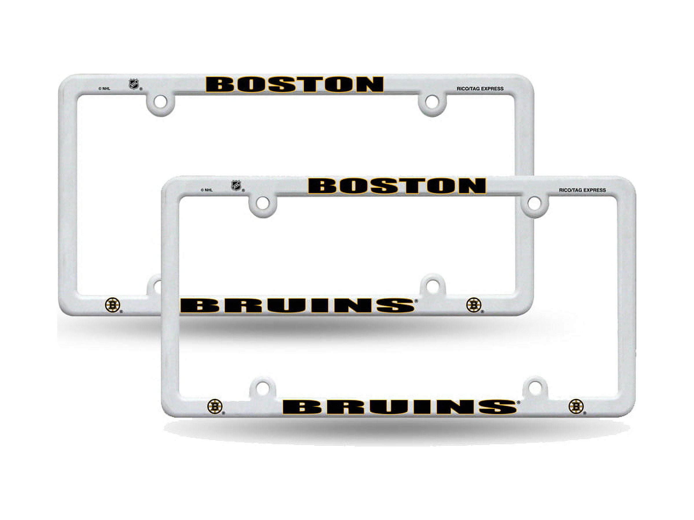 Boston Hockey Bruins Raised Lettering White Plastic (Set of 2) License ...