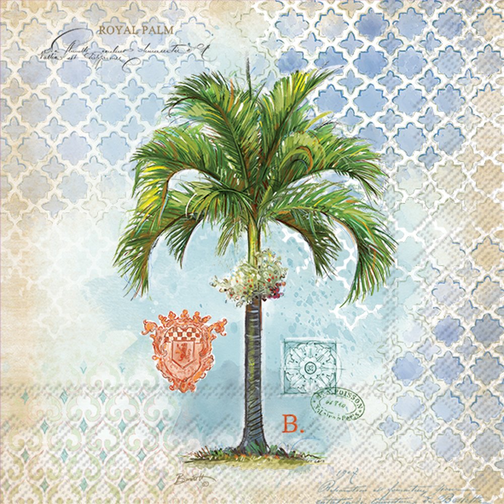 Celebrate the Home Vintage Tropical 3-Ply Paper Cocktail Napkins, Royal ...