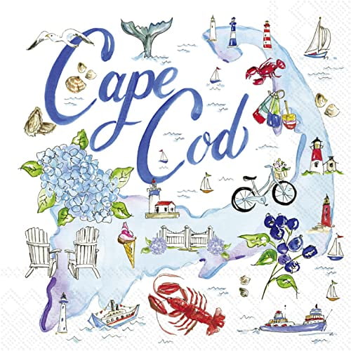 Boston International - 3-Ply 5" Cocktail Napkins - Cape Cod - Walmart.com