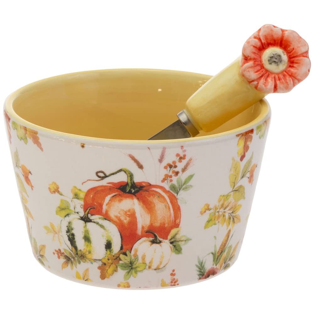 Boston International Ceramic Bowl and Spreader Fall Thanksgiving ...