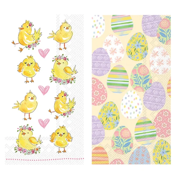 Boston International Guest Towel Napkins Bundle, Easter Chicks And ...