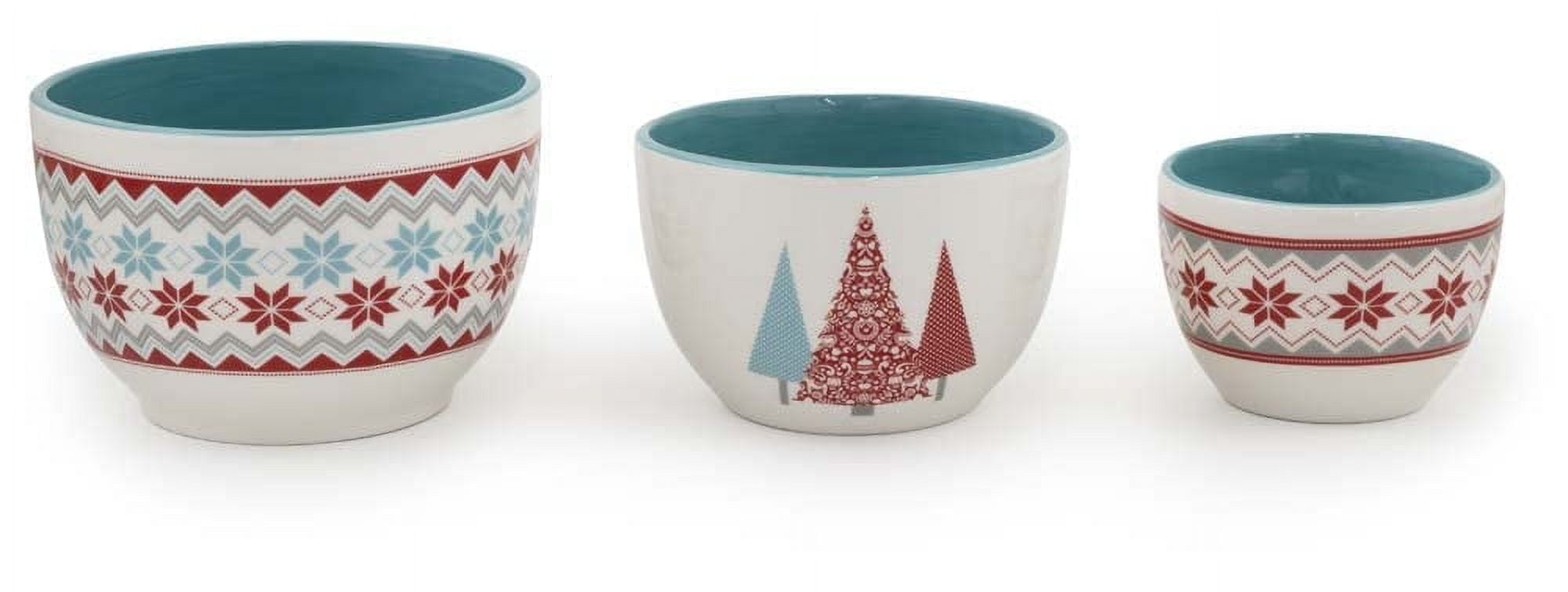 Boston International Holiday Ceramic Nesting Prep Bowls, 3 Sizes, Fancy ...