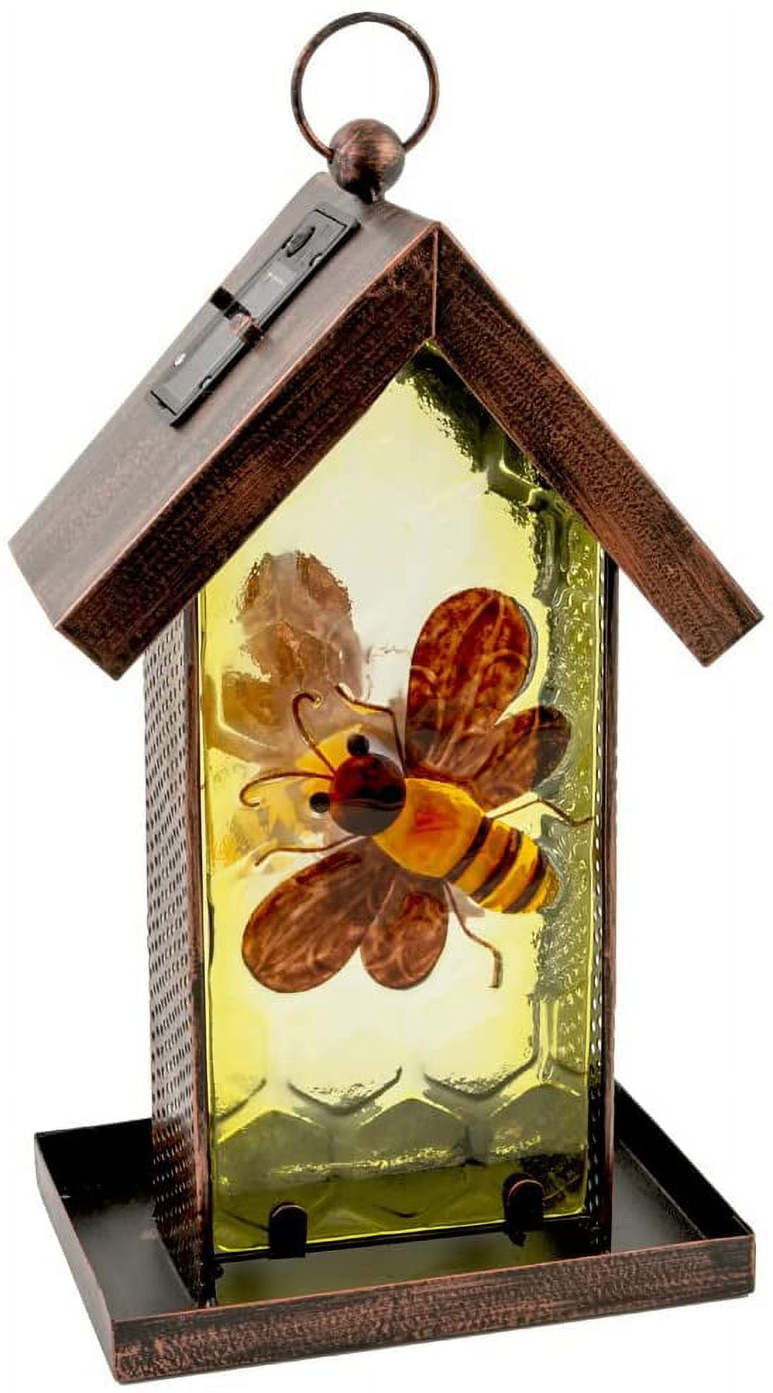 Boston International - Honeybee Solar Bird Feeder Lantern - Walmart.com