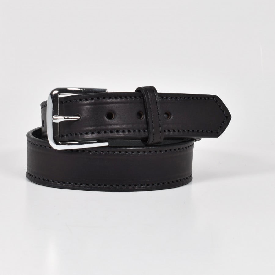 Boston Leather Men's 1.5" Stitched Edge One Piece 10-12 Oz Leather Belt ...
