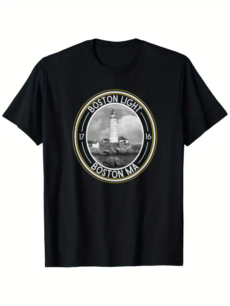 Boston Light Massachusetts Lighthouse T-Shirt - Vintage Nautical ...
