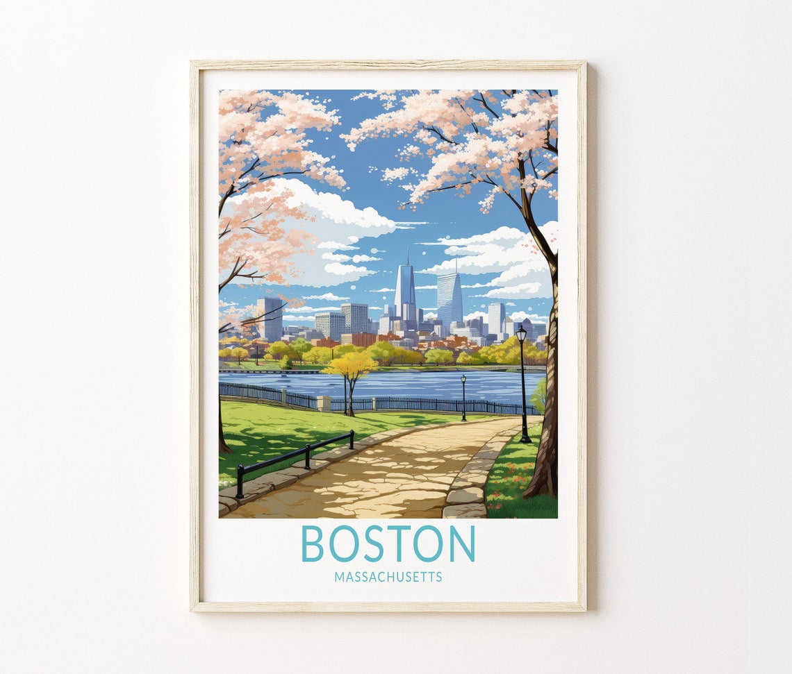 Boston Massachusetts Back Bay Skyline Urban Landscape Art, Unframed ...