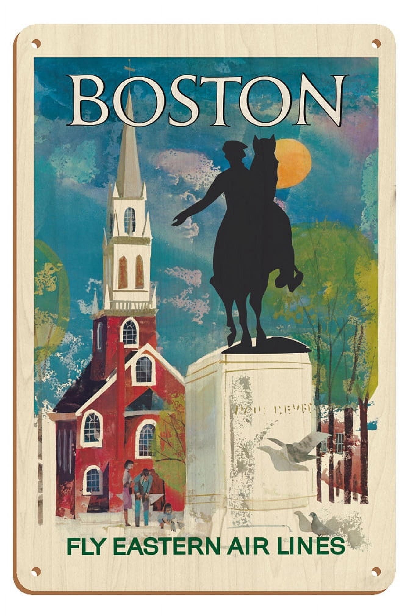 Boston Massachusetts - Fly Eastern Air Lines - Paul Revere Statue and ...
