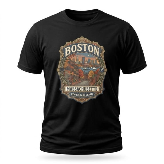 Boston Massachusetts Historic Graphic T-Shirt Unisex Travel Tee ...