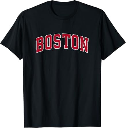 Boston Massachusetts MA Vintage Sports Design Red Design T-Shirt ...
