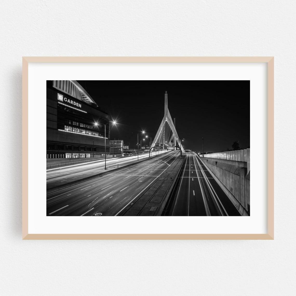 Boston Massachusetts Night Bridge Skyline Poster Unframed Paper Print ...