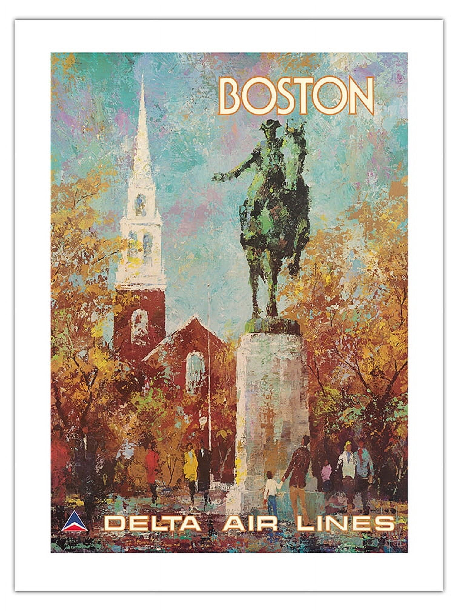 Boston Massachusetts - Paul Revere Monument - Delta Air Lines - Vintage ...