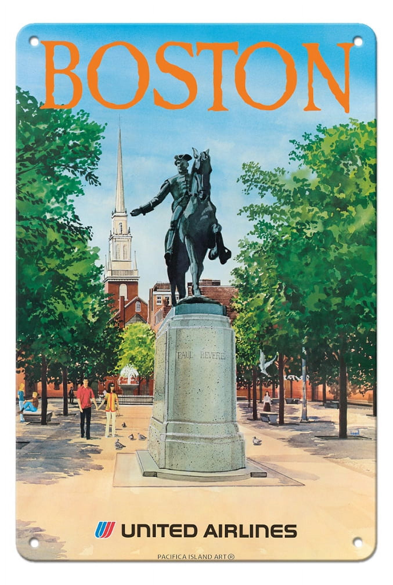 Boston Massachusetts - Paul Revere Monument - United Air Lines ...